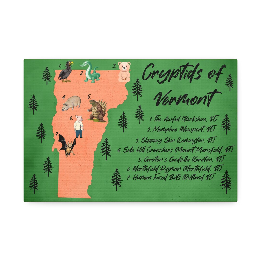 Cryptids of Vermont Canvas Stretched 1.5'' 12 - Etsy