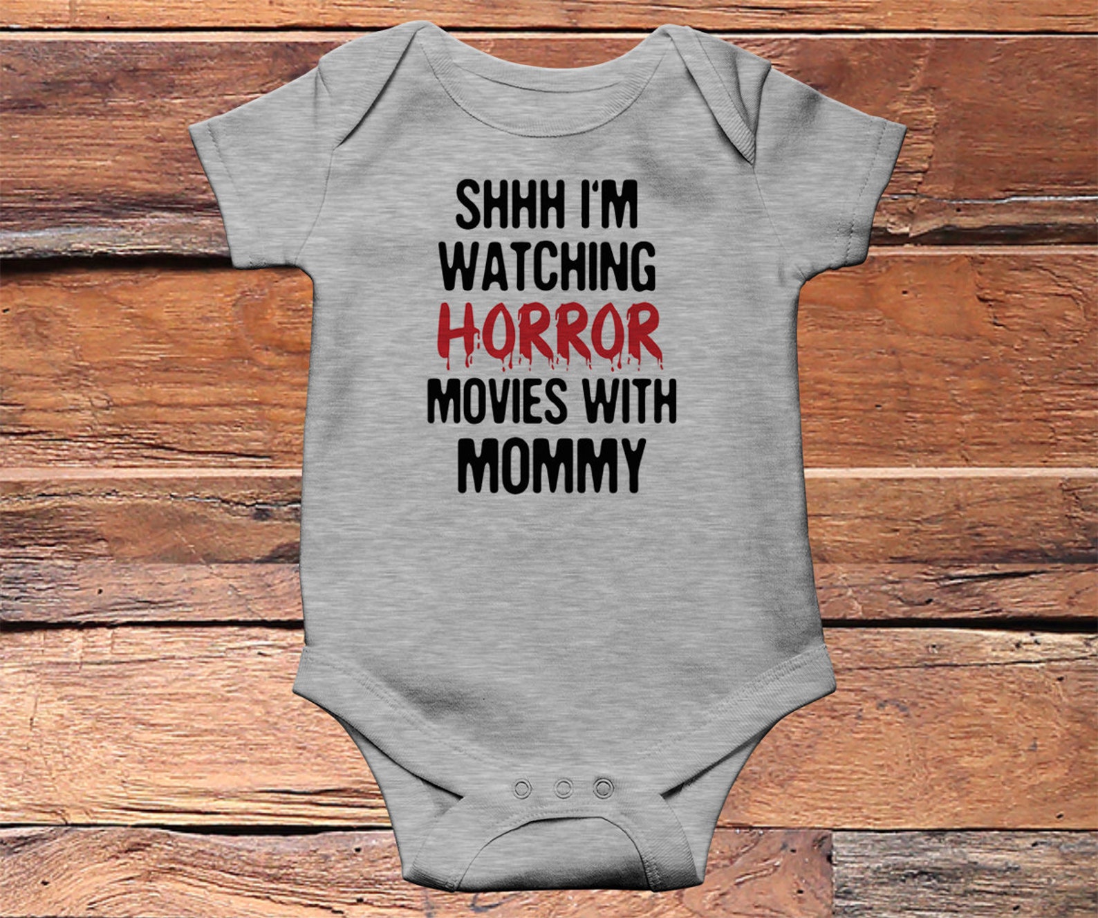 Horror Baby Bodysuit Horror Movies With Mommy Funny Baby | Etsy