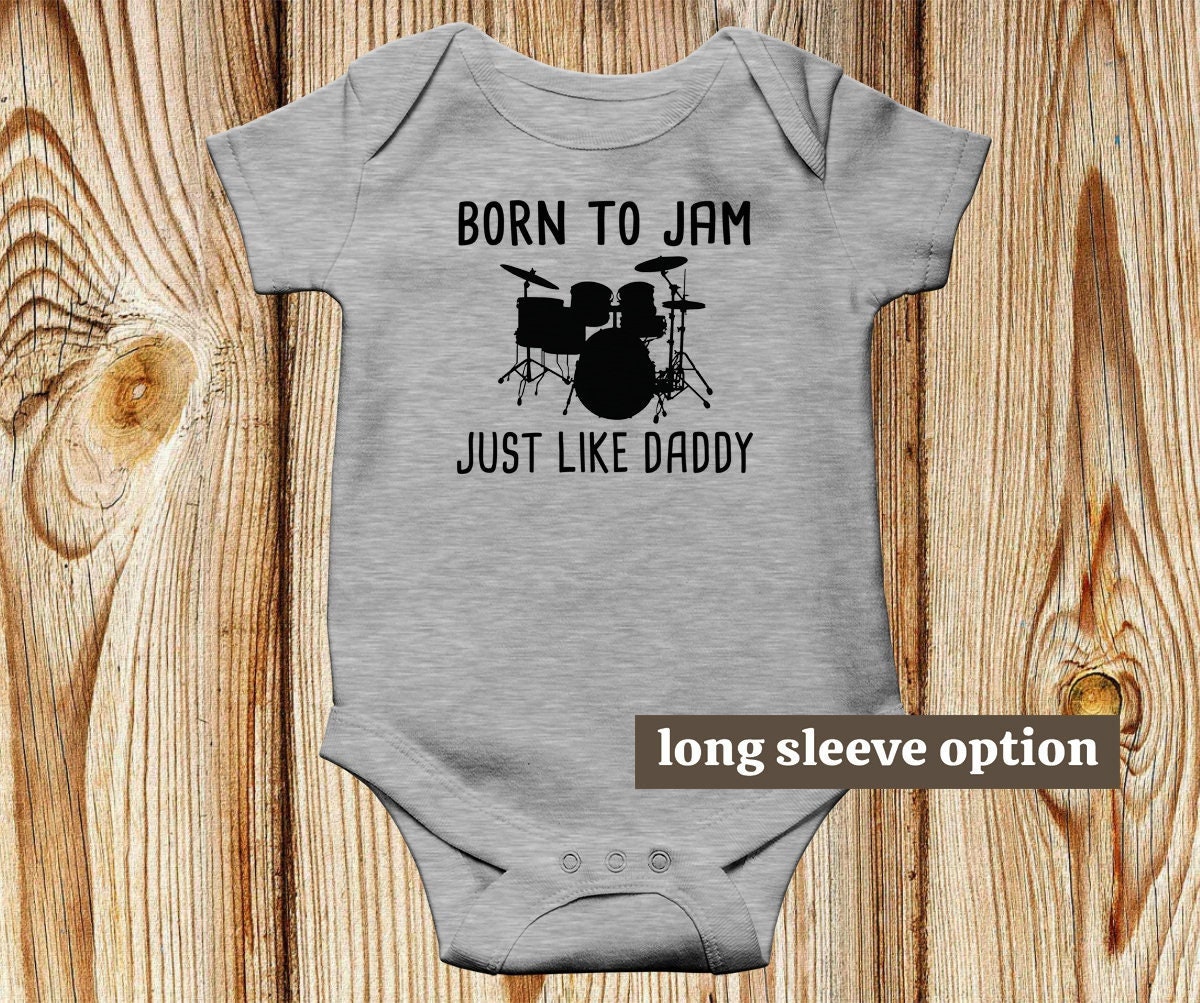 Drums Baby Clothes, Born to Jam Like Daddy, Rock Band Baby Clothes ...