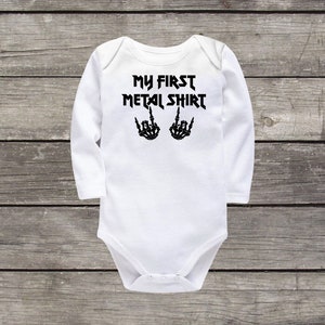Heavy Metal Baby Bodysuit, My First Metal Shirt, Rock Band Baby Clothes ...