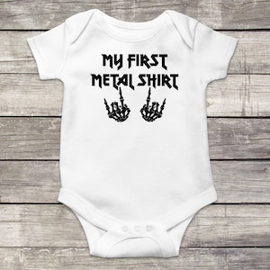 Heavy Metal Baby Bodysuit, My First Metal Shirt, Rock Band Baby Clothes ...