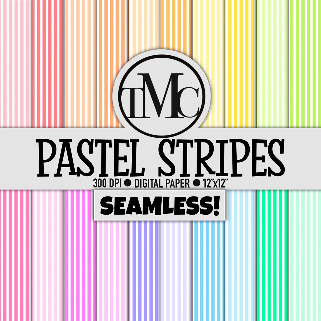 SEAMLESS Pastel Striped Digital Paper! - Digital Scrapbook Paper ...