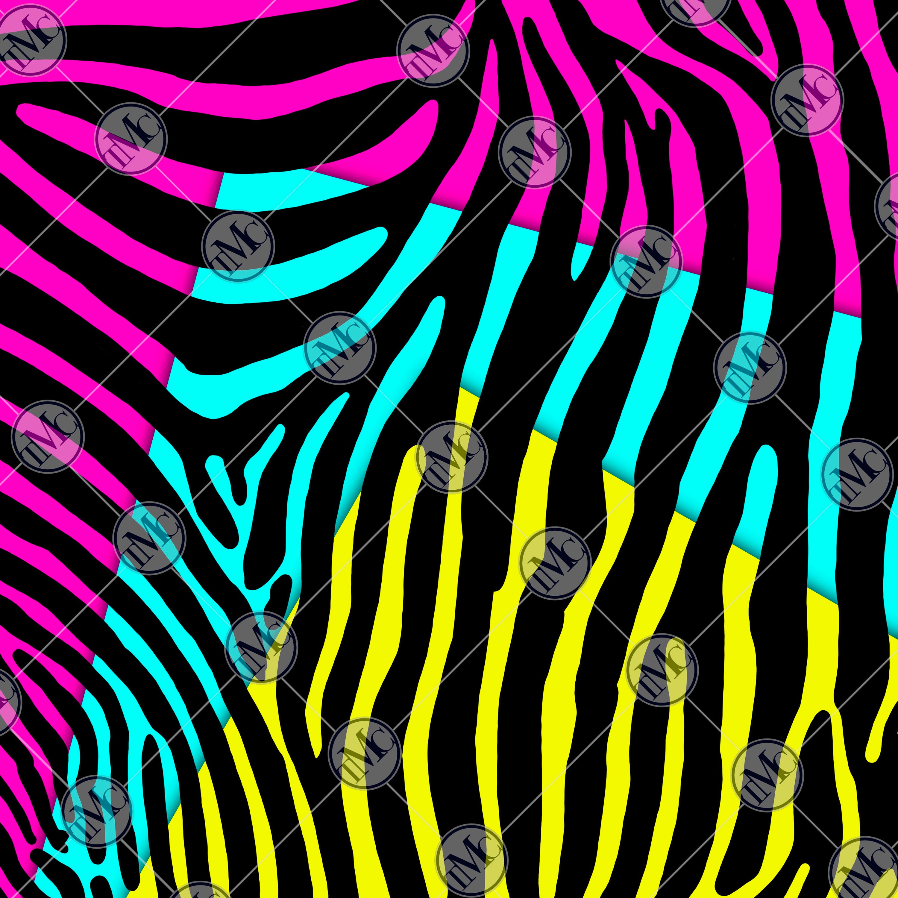 Neon Animal Print + TWO BONUS RAINBOW Prints! Zebra and Leopard Digital ...