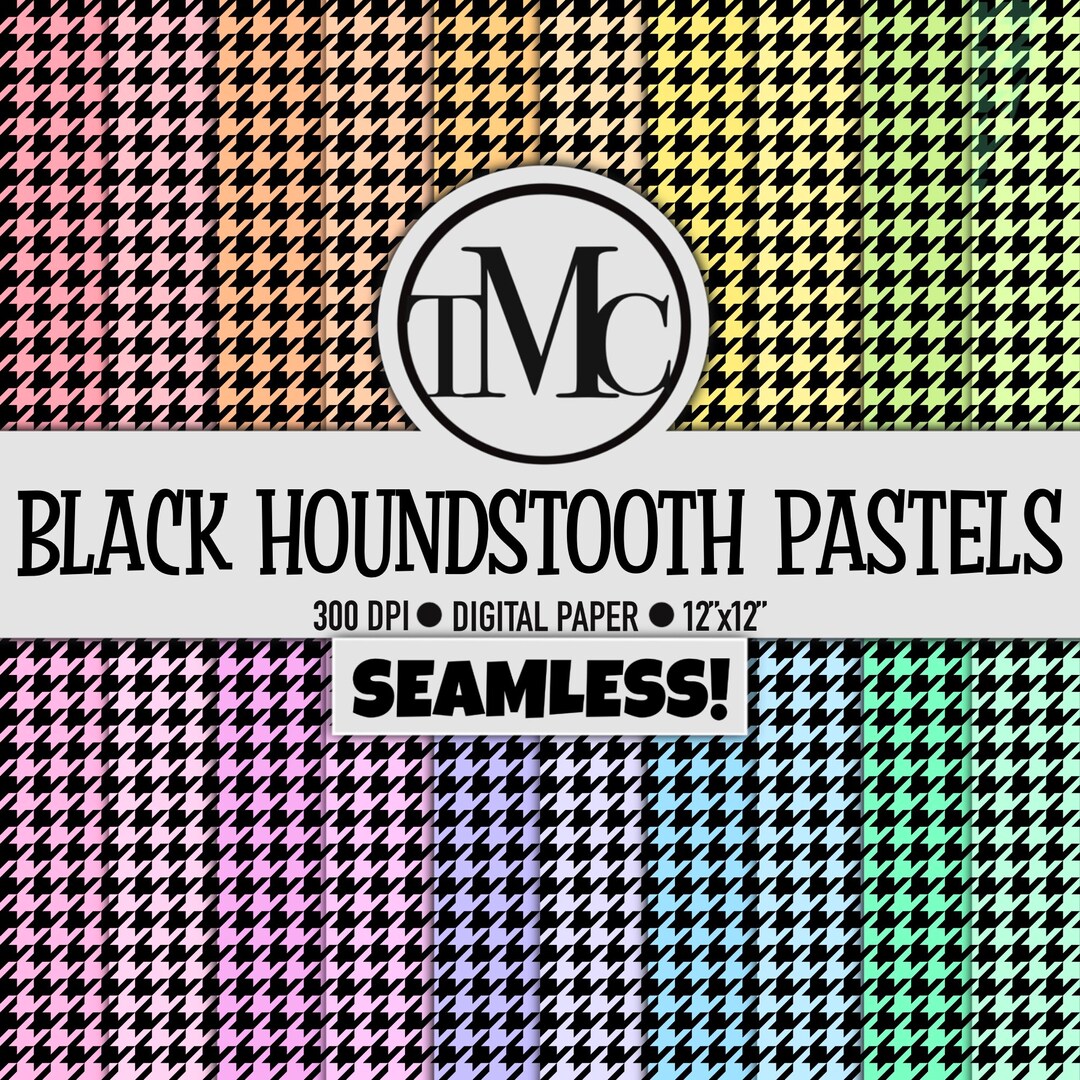 Seamless Pastel Houndstooth Digital Paper Pack (digital Download) - Etsy