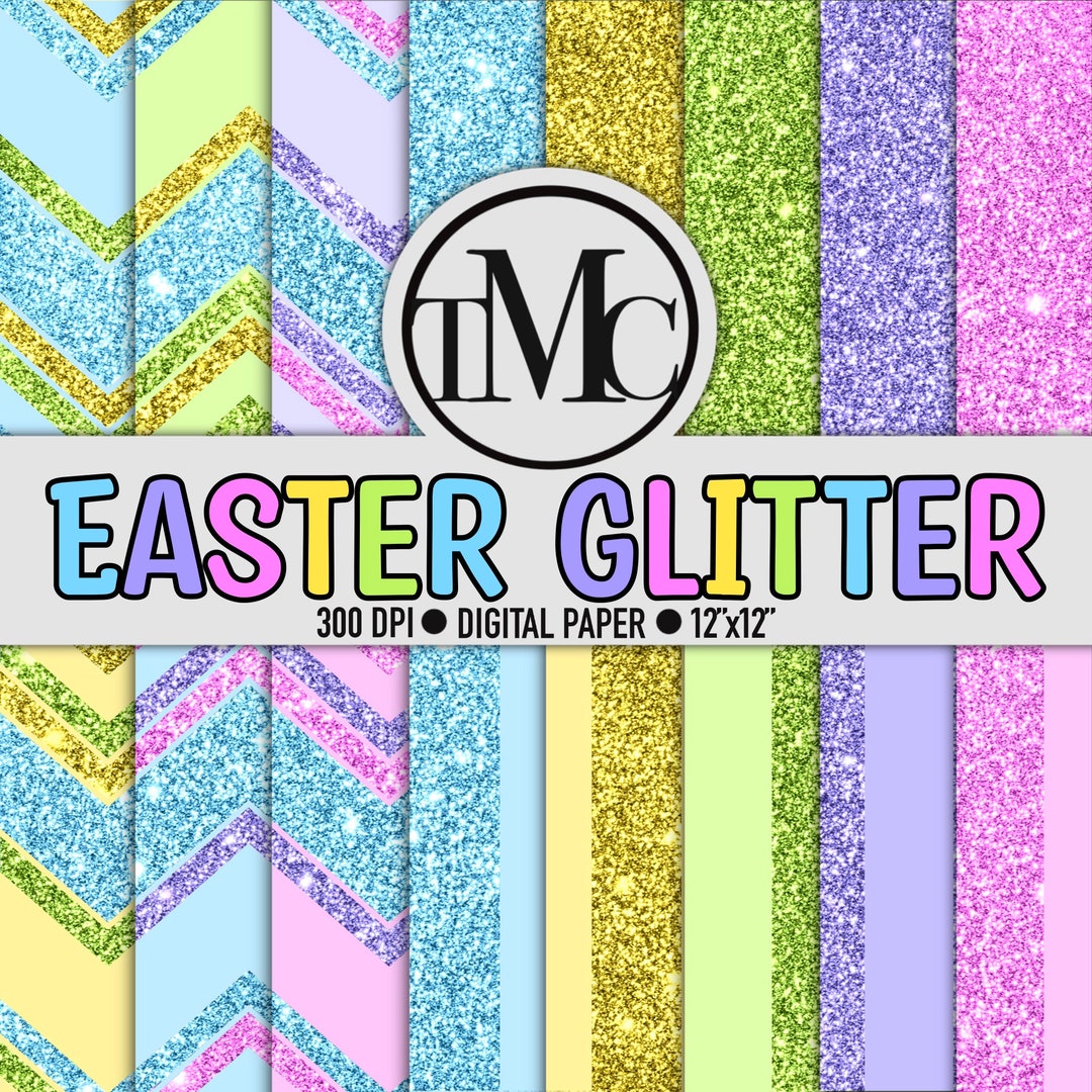 Easter GLITTER Digital Paper + Two BONUS Papers! - Scrapbook Paper ...