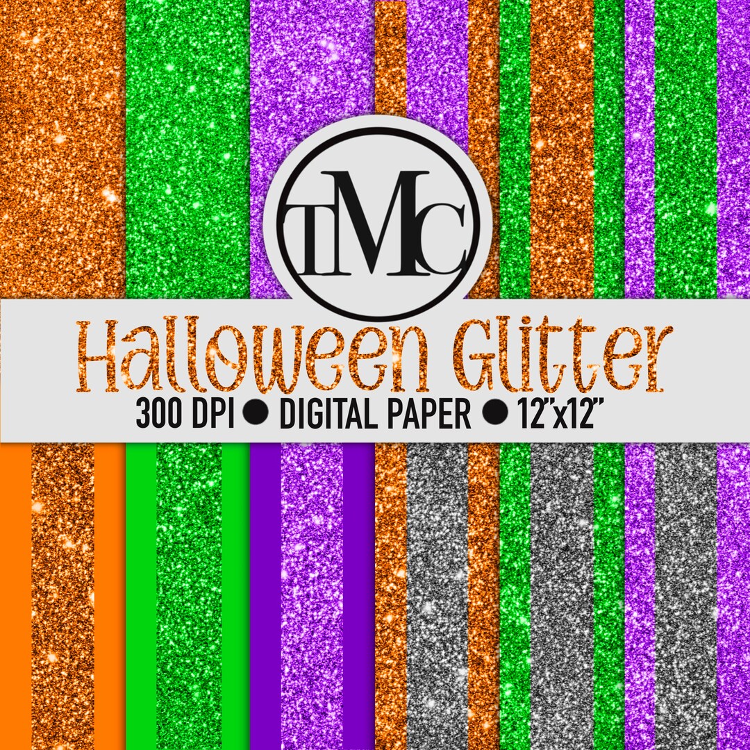 Halloween Glitter Digital Paper Pack – Scrapbook Backgrounds (digital ...