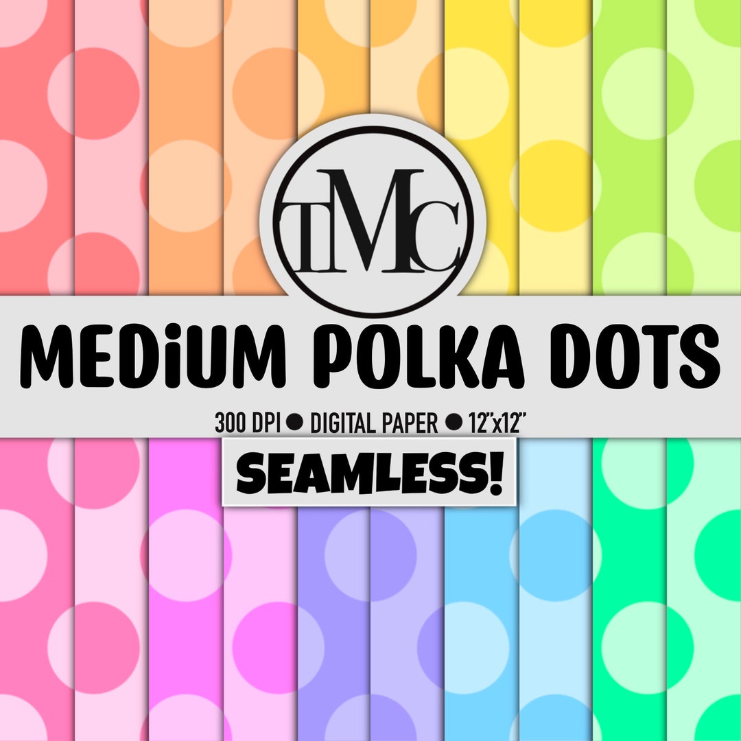 SEAMLESS Medium Pastel POLKADOTS Digital Paper! - Digital Scrapbook ...
