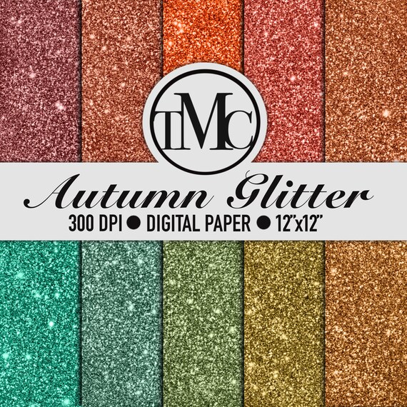 Autumn GLITTER Digital Paper Digital Background Digital | Etsy
