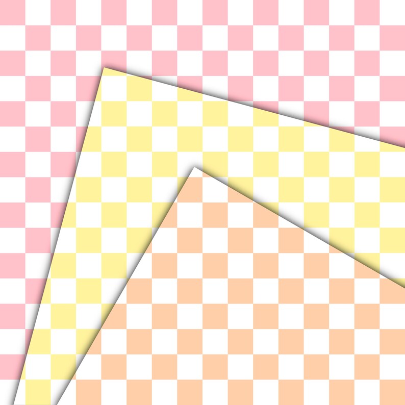 SEAMLESS Pastel Checkers Digital Paper + Bonus Rainbow Paper ...