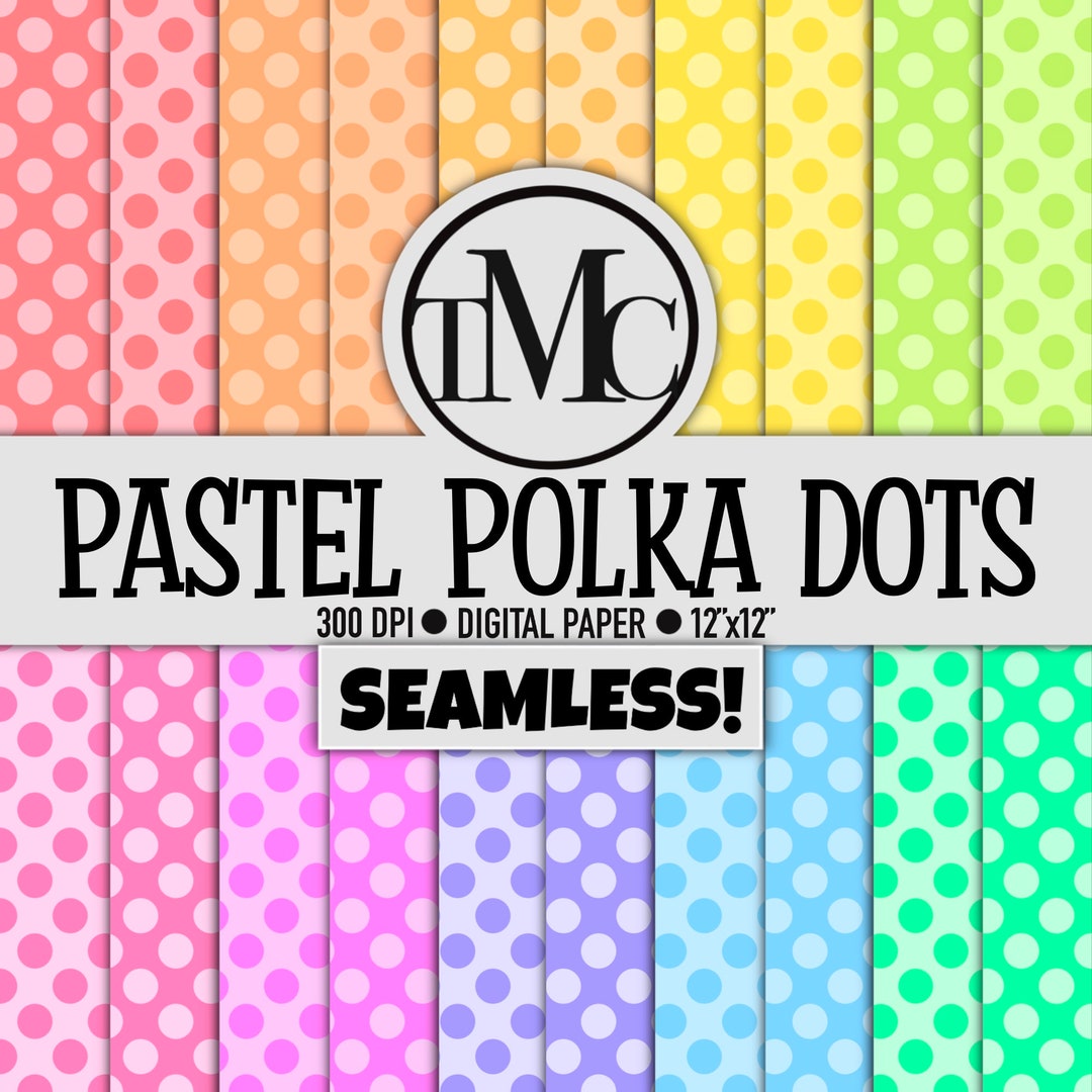 SEAMLESS Pastel POLKADOT Digital Paper! - Digital Scrapbook Paper ...