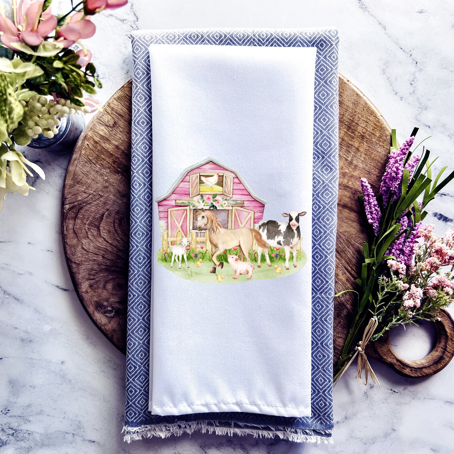 Pink Barn With Farm Animals PNG, Farm Printable, Instant Digital ...