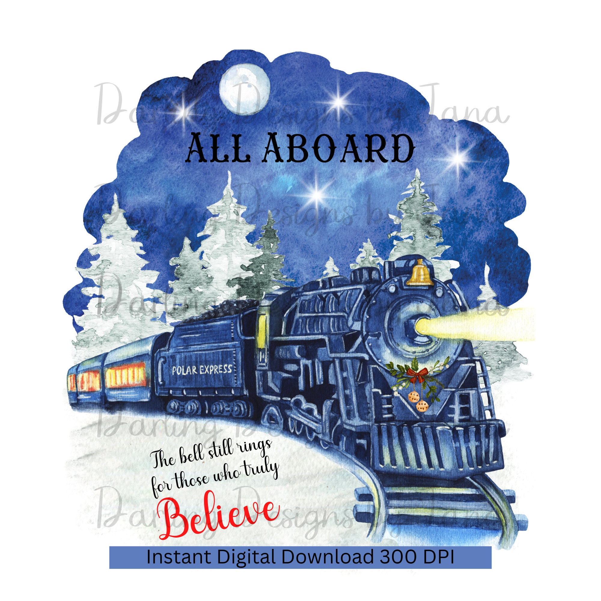 All Aboard the Polar Express With and Without Words PNG - Etsy