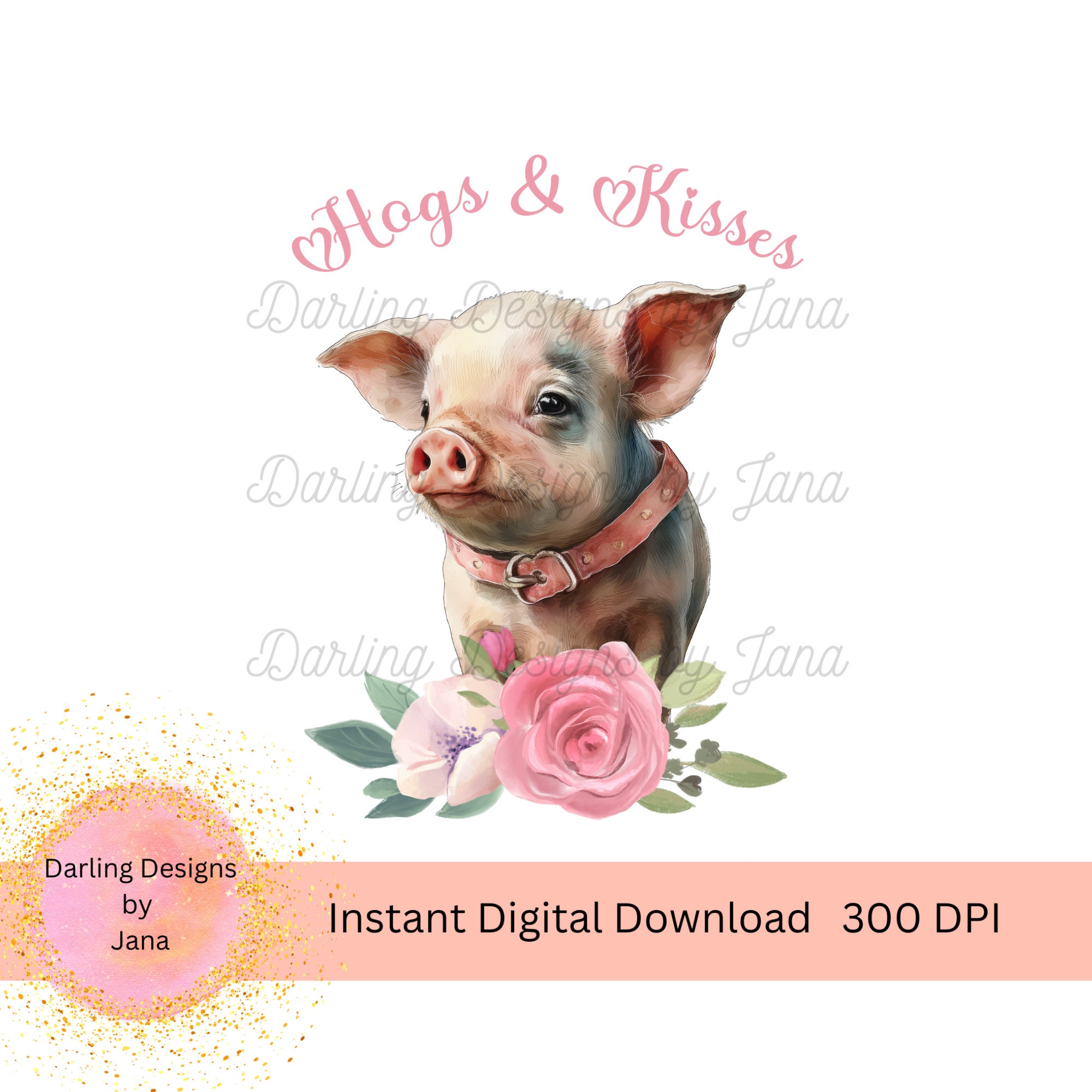 Hogs & Kisses PNG, Instant Digital Download, Template for Sublimation ...