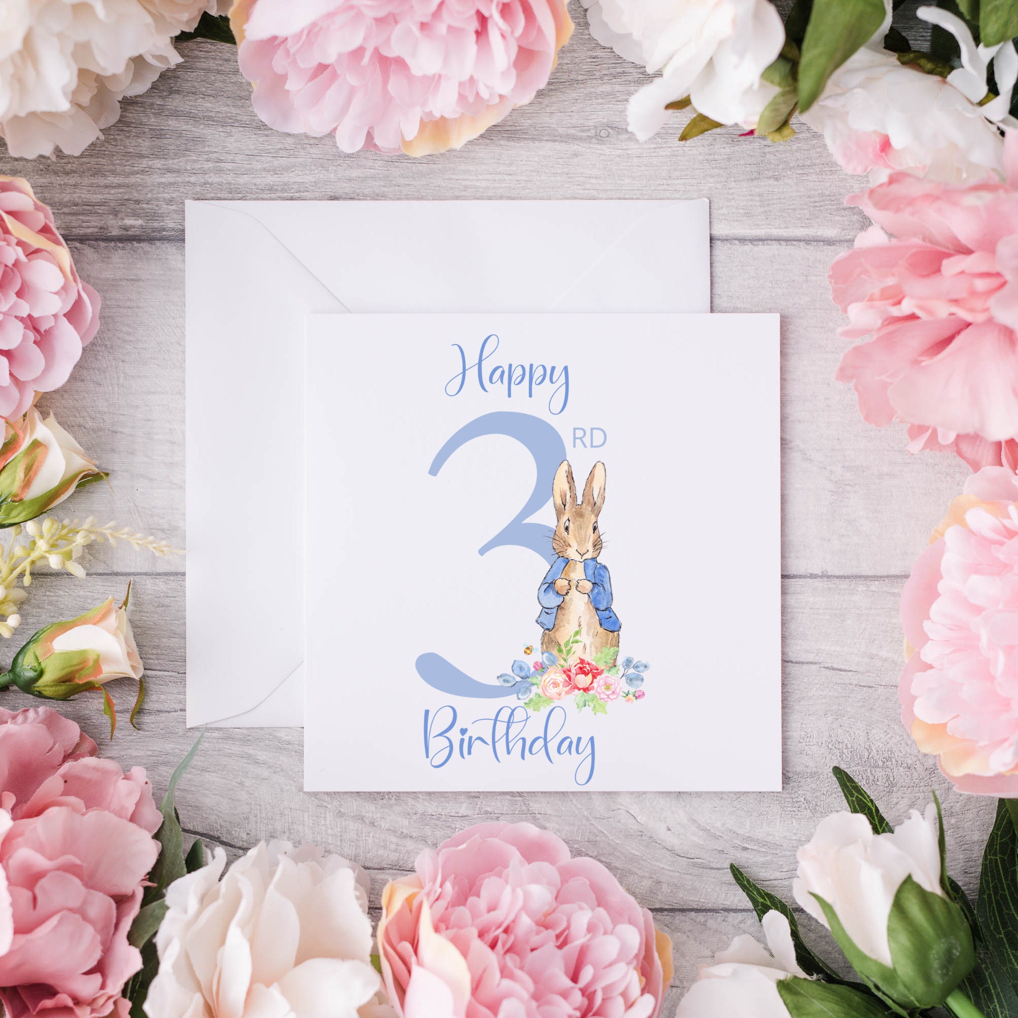Peter Rabbit Happy 3rd Birthday PNG, Birthday Printable, Instant ...