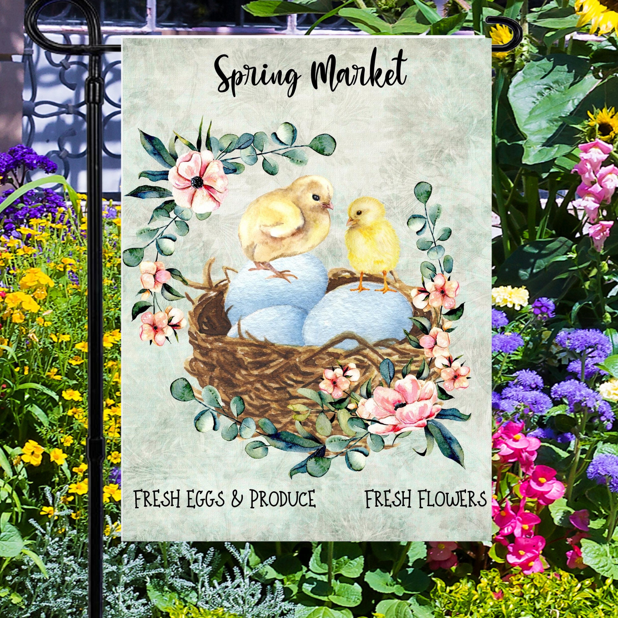 Spring Printable Template for Sublimation Easter Spring Market with ...
