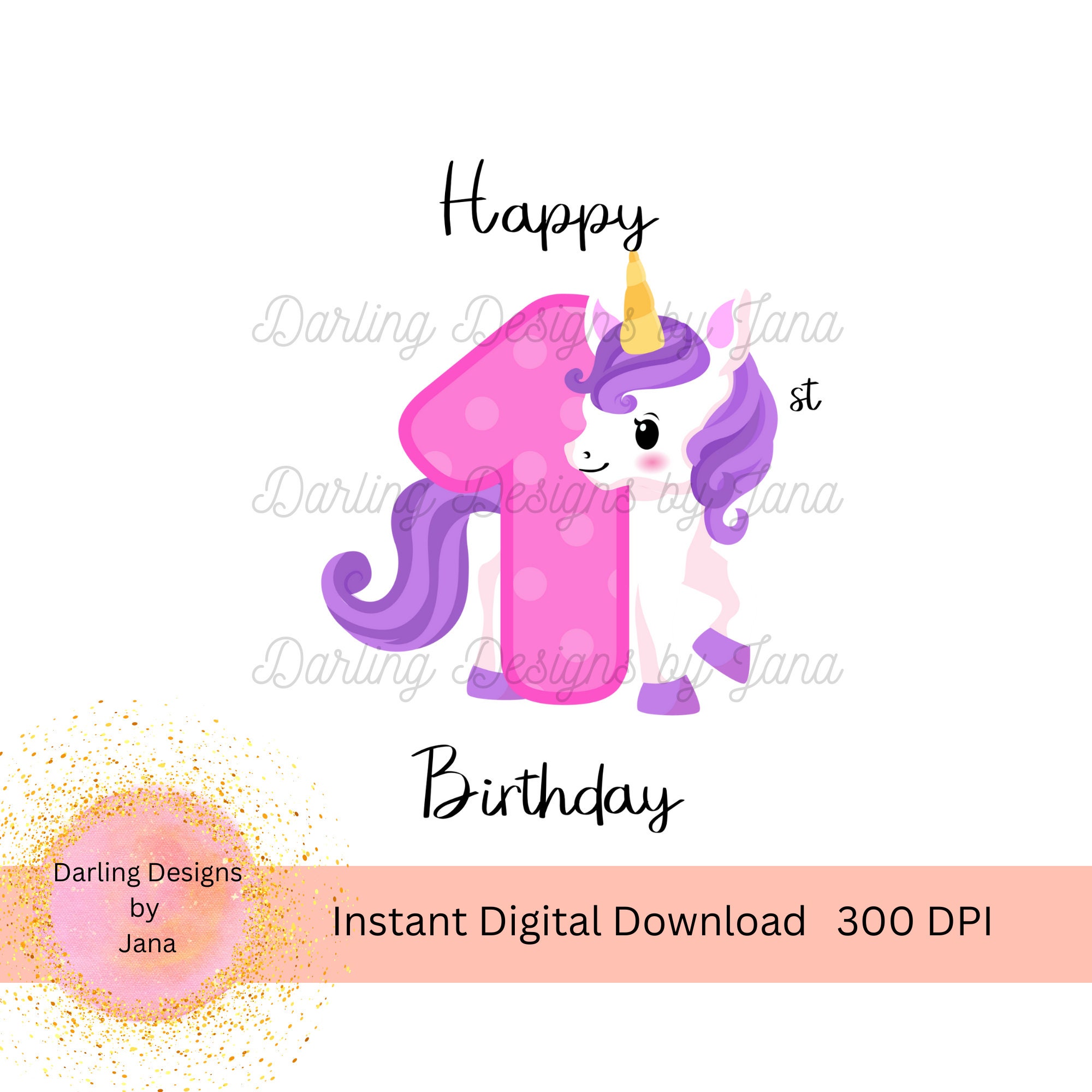 Happy 1st Birthday Png Text