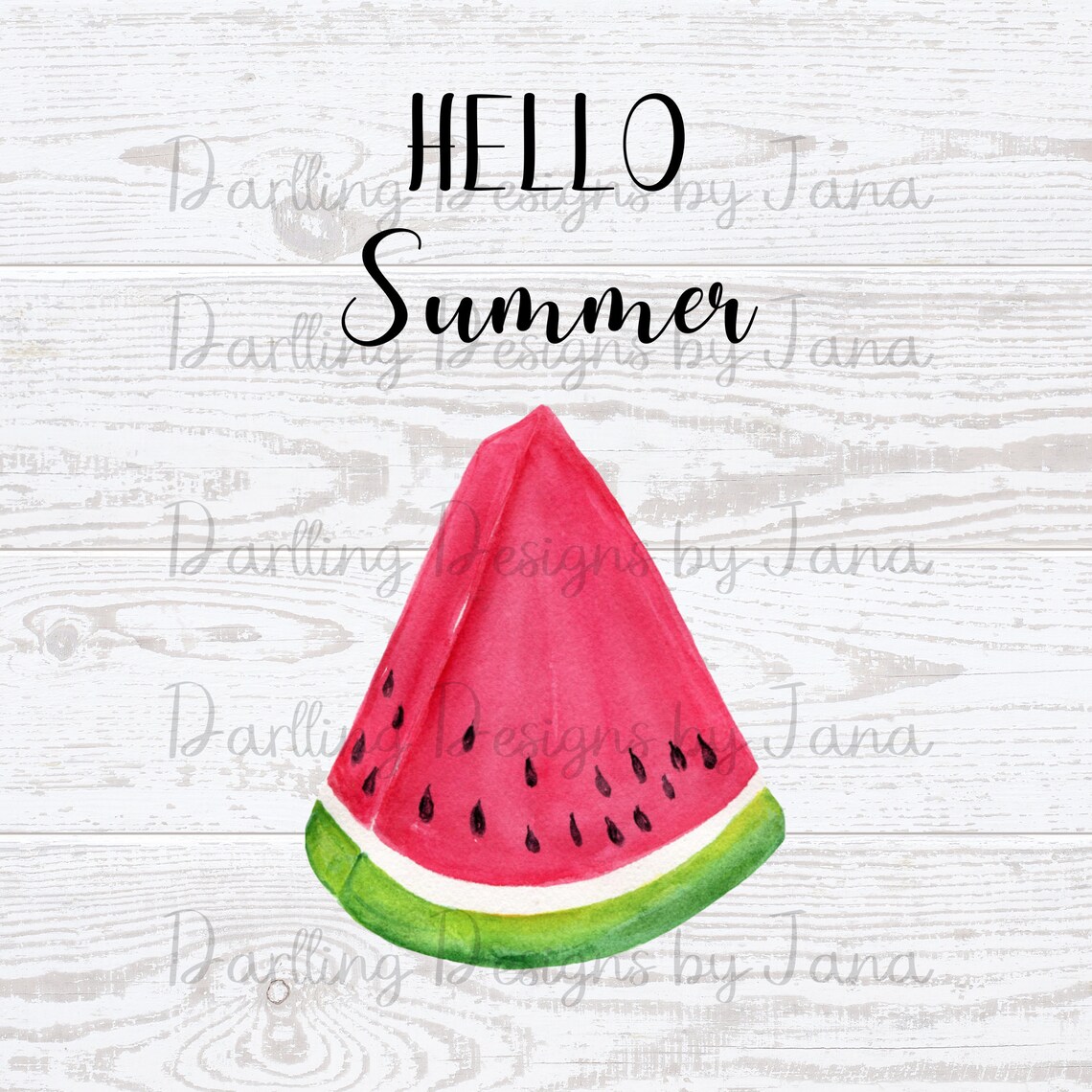 Hello Summer Watermelon PNG Summer Printable Instant Digital - Etsy