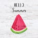 Hello Summer Watermelon PNG, Summer Printable, Instant Digital Download ...