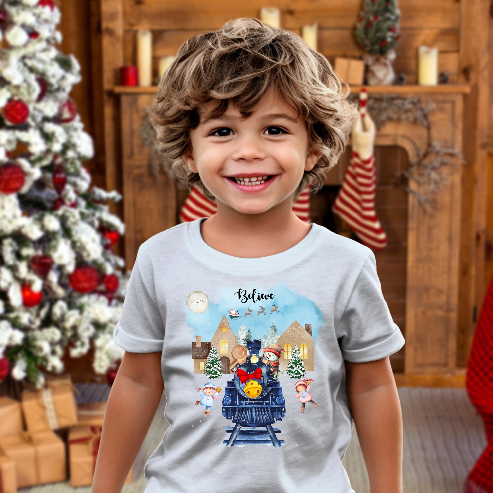 Believe Png Blue Train Christmas Printable Instant Digital Download