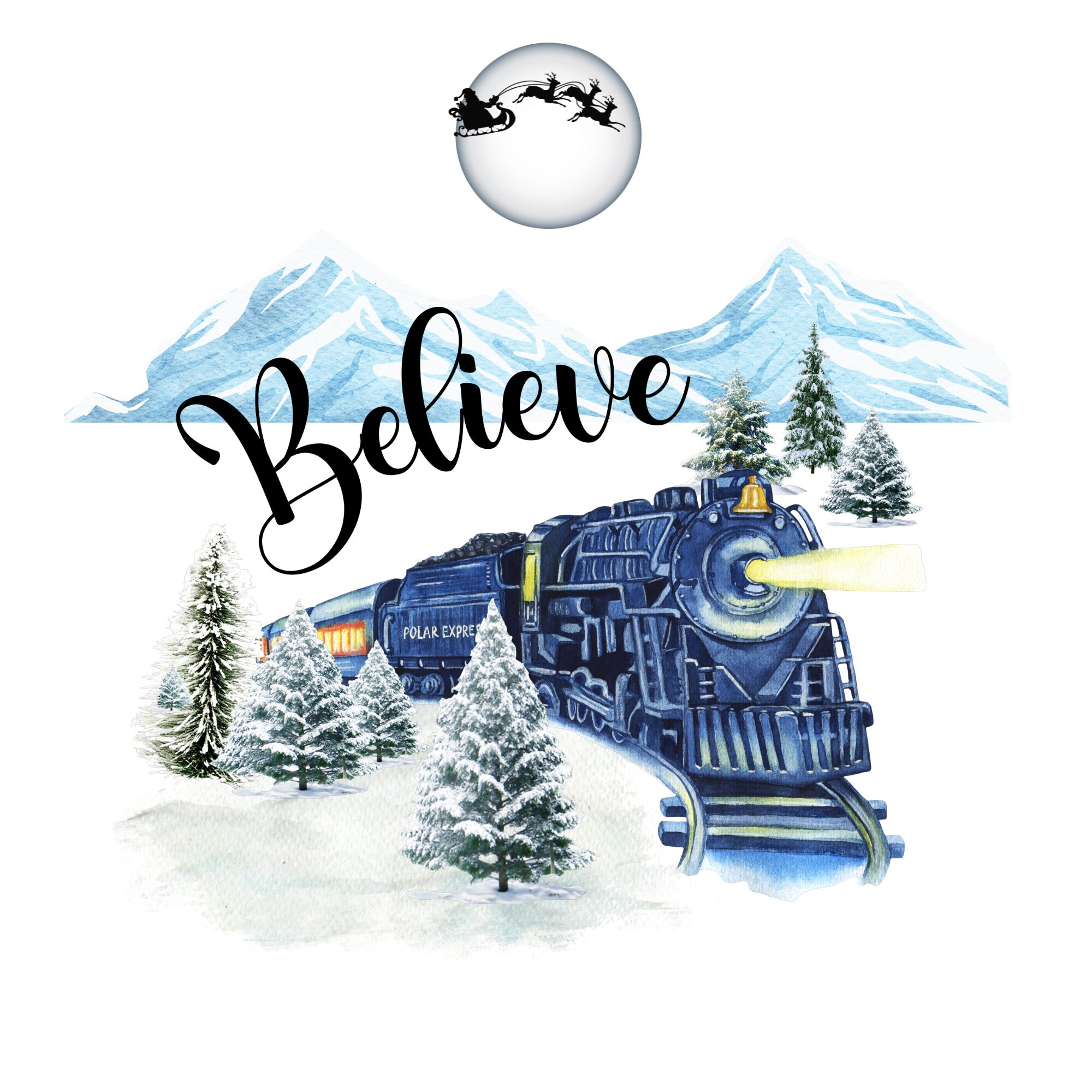 Polar Express Believe PNG, Christmas Printable, Template for ...