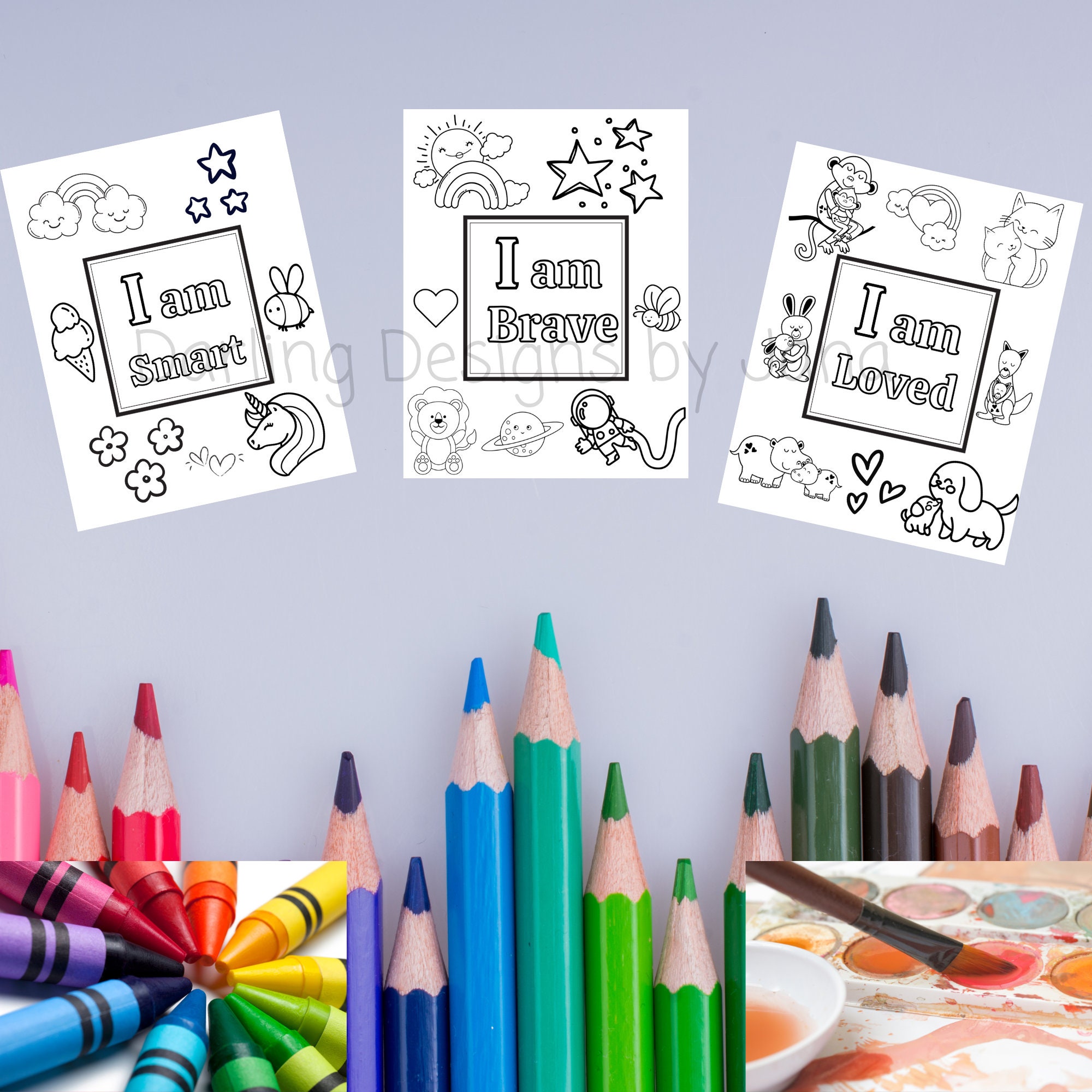 Children's Positive Affirmation Coloring Pages, 10 Printable Pages ...