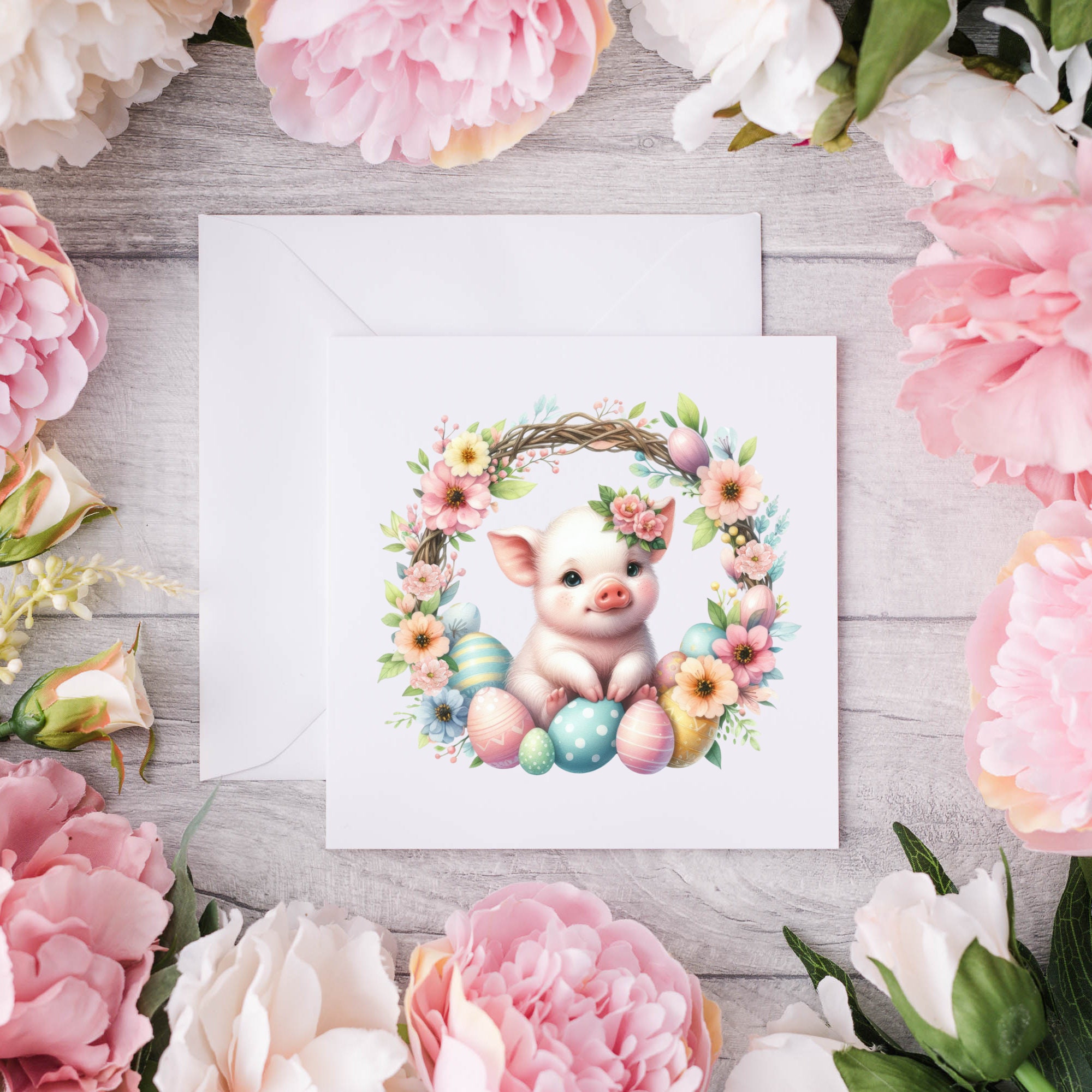 Cute Pig in Easter Wreath PNG, Instant Digital Download, Sublimation ...
