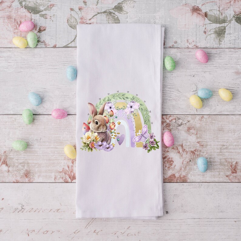 Rainbow Bunny With Flowers PNG, Easter, Spring Printable, Instant ...