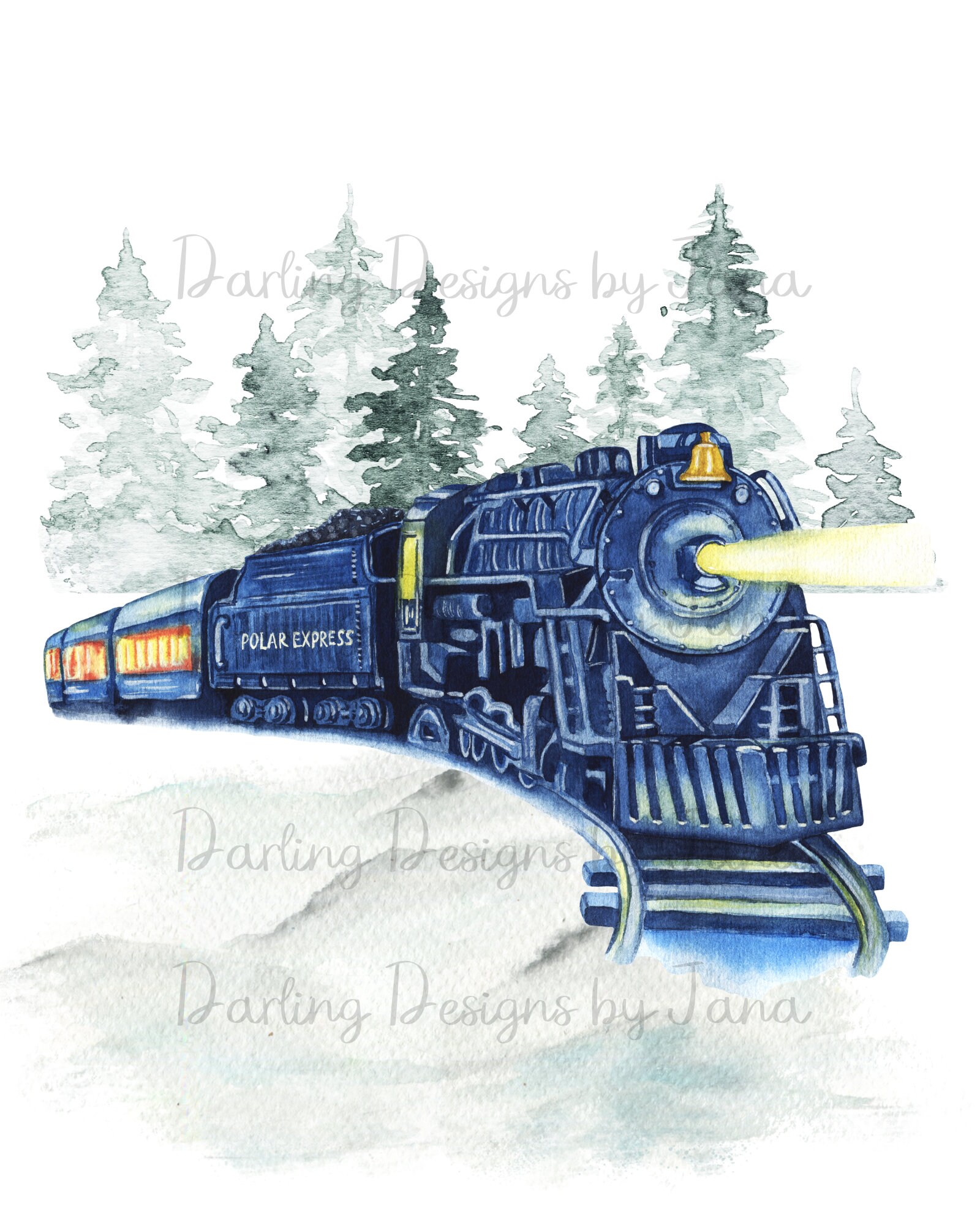 Polar Express PNG, Christmas Printable With No Words Template for ...