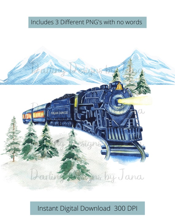 Polar Express PNG Christmas Printable With No Words Template - Etsy