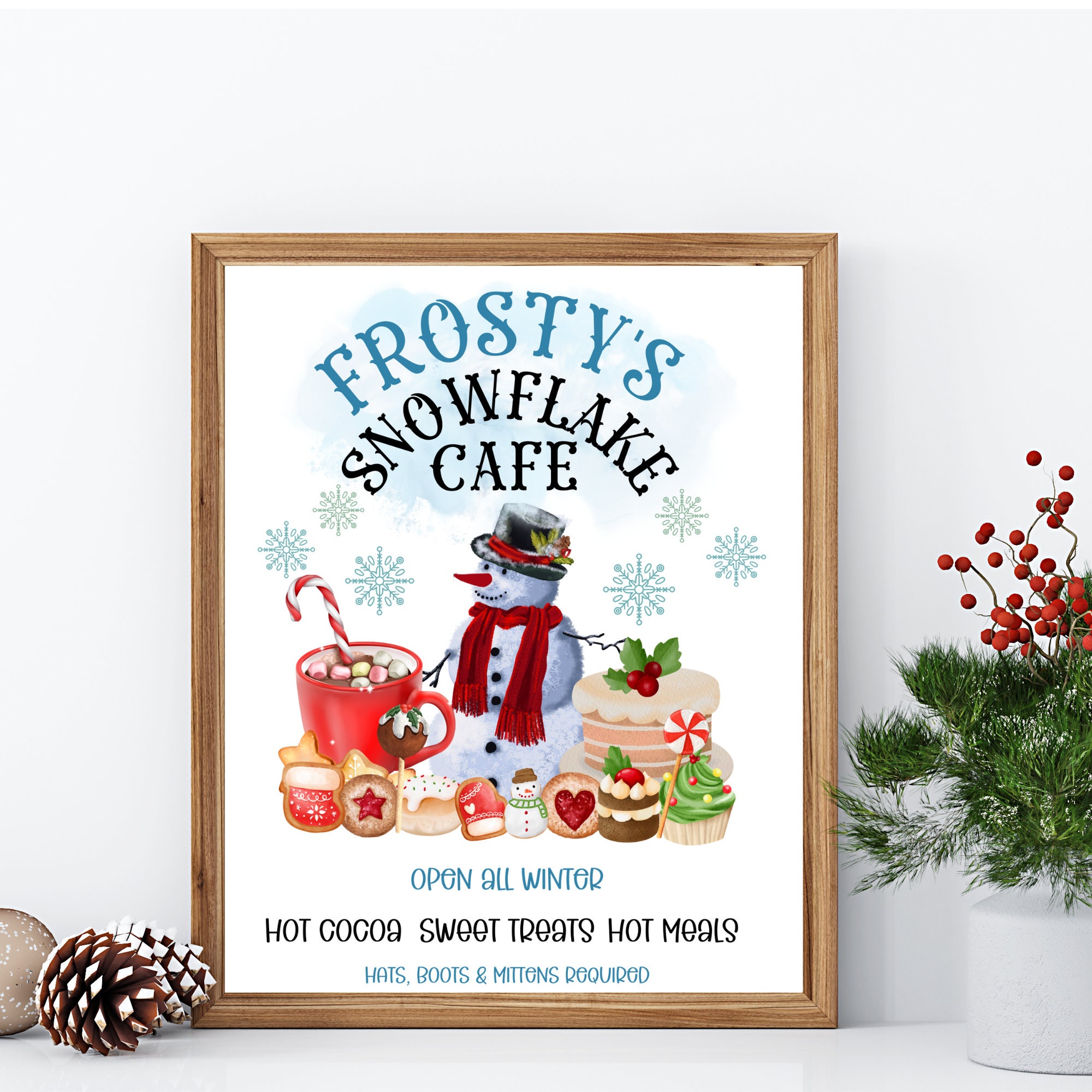Frosty's Snowflake Cafe PNG, Winter Printable, Instant Digital Download ...