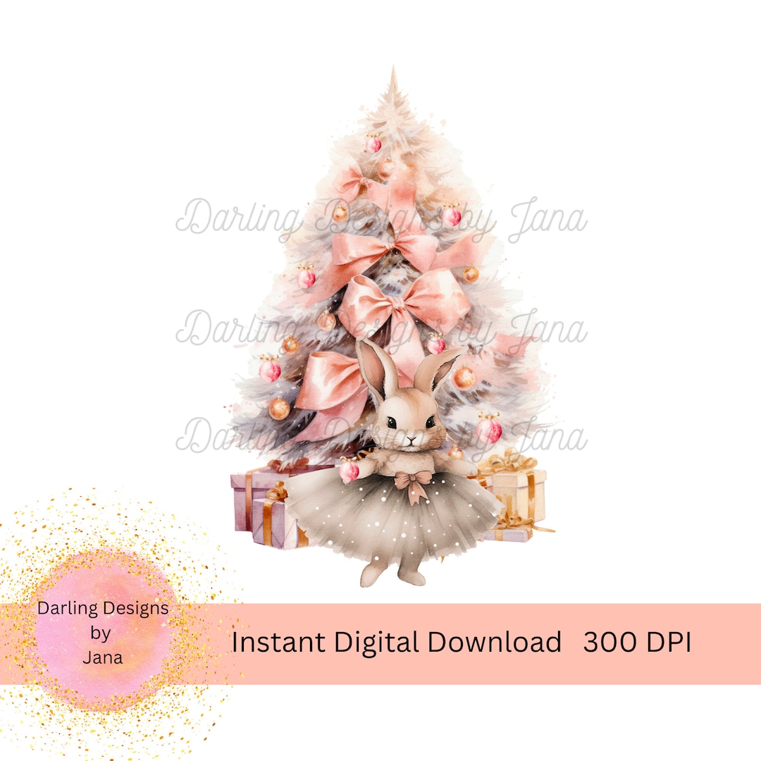 Christmas Rabbit PNG, Christmas Printable, Instant Digital Download ...
