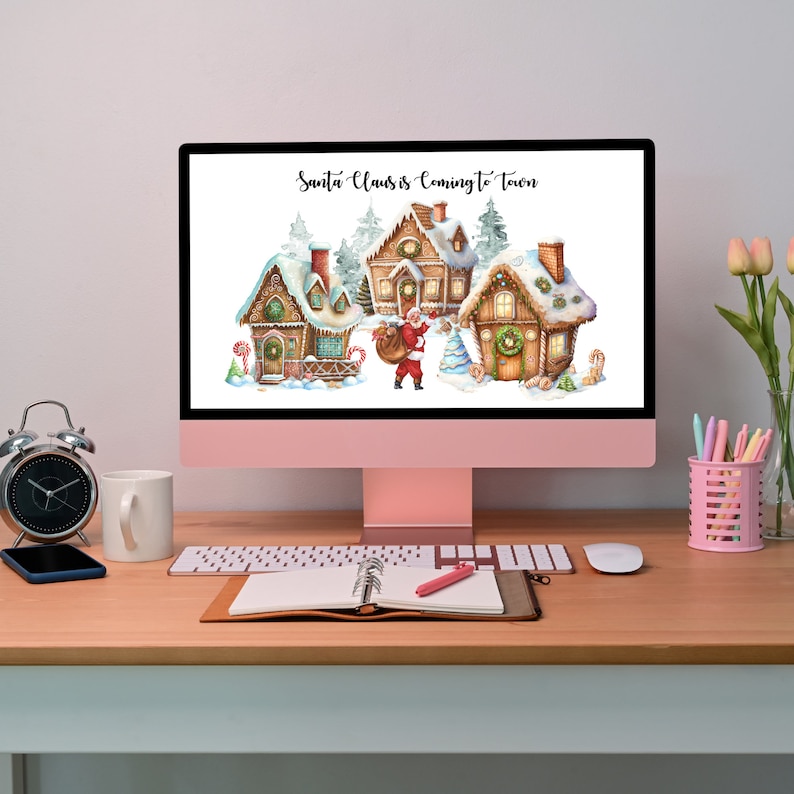 Santa Claus is Coming to Town PNG Christmas Printable - Etsy