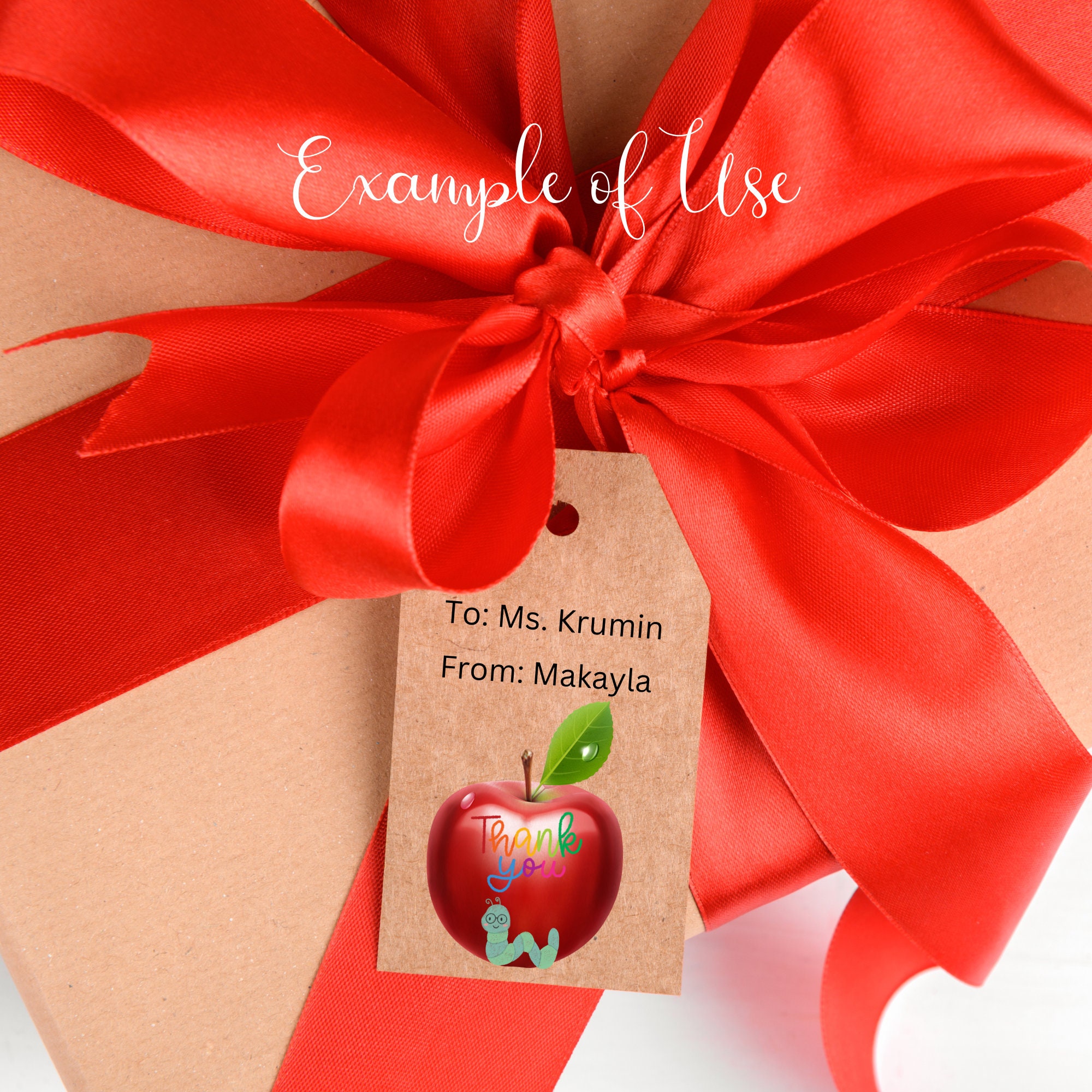 Thank You Teacher With Apple and Worm PNG, Instant Digital Download ...