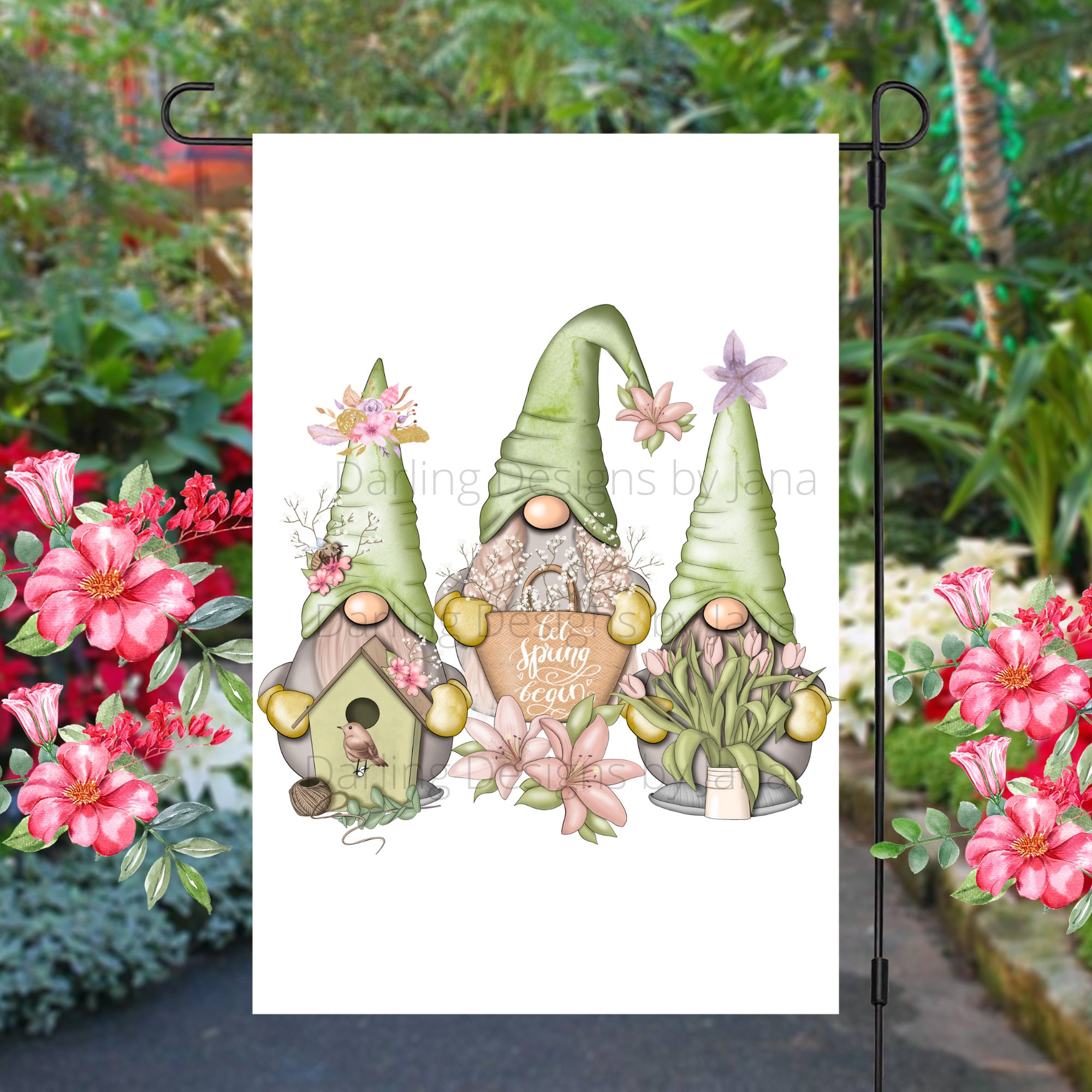 Let Spring Begin, Springtime Gnomes PNG, Spring Printable, Design for ...