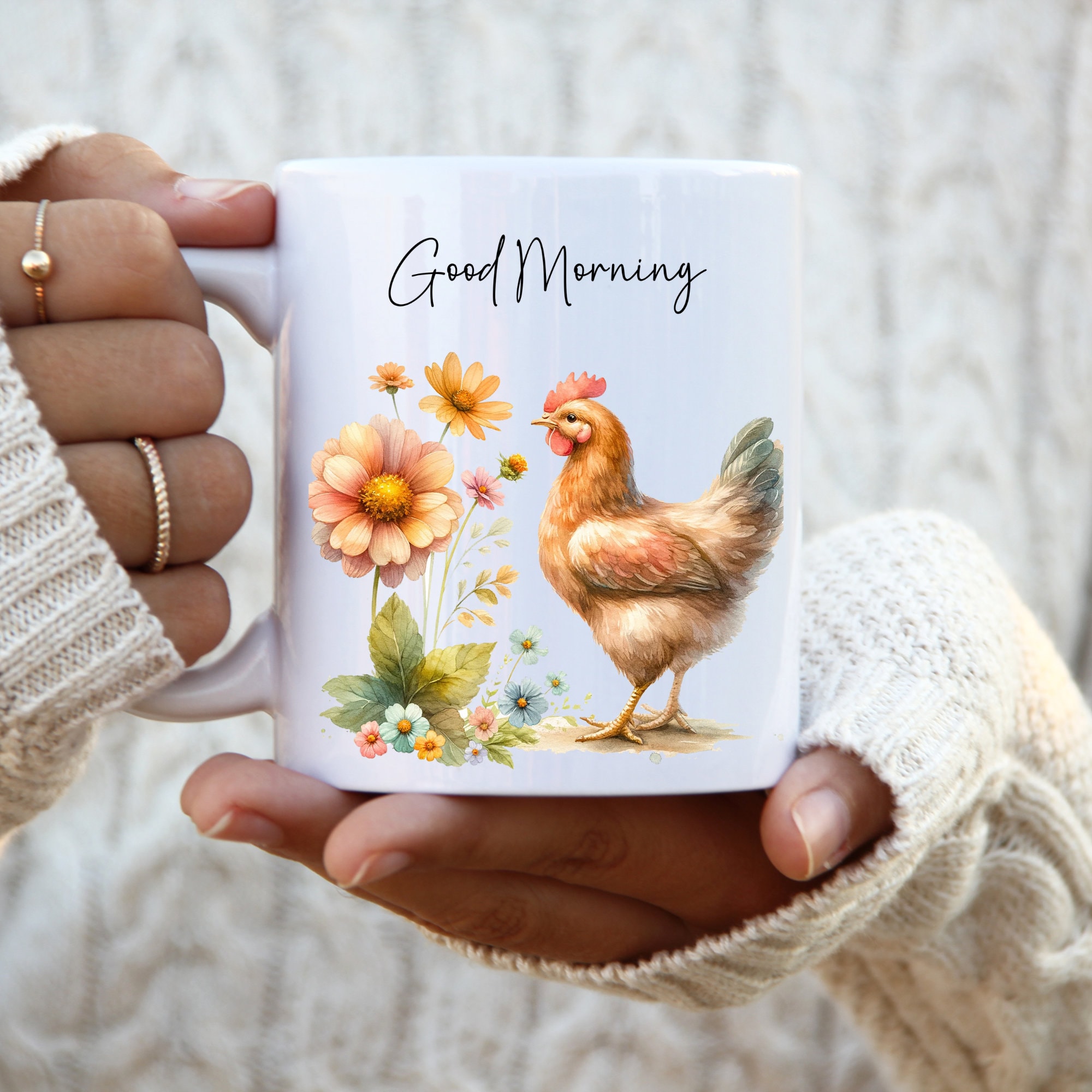 Good Morning, Rooster, Chicken, Farm PNG and JPG, Instant Digital ...