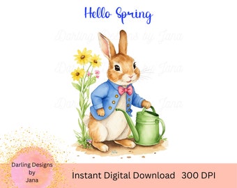 Peter Rabbit in Gold, Eucalyptus Wreath PNG, Instant Digital Download ...