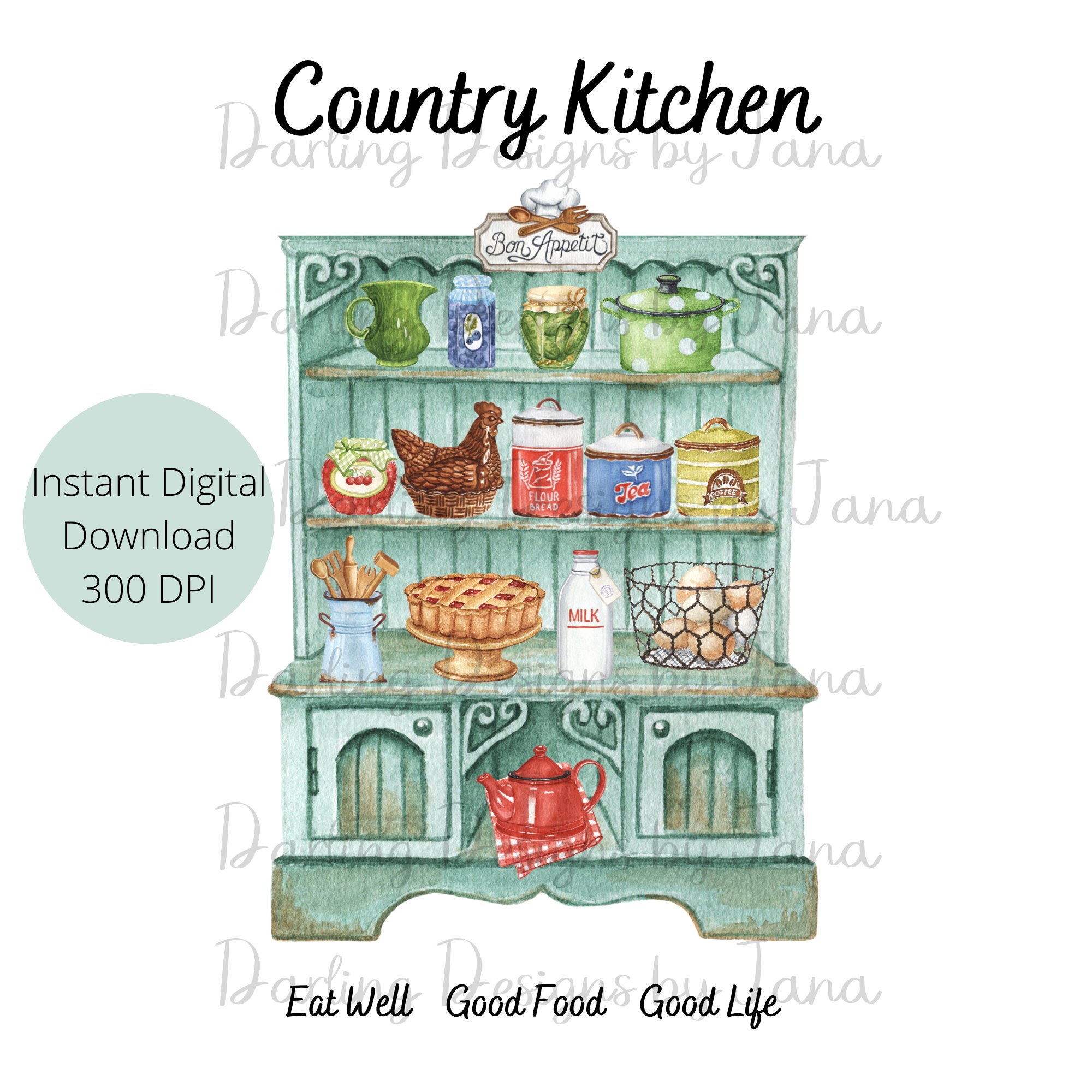 Country Kitchen PNG Farm Printable Instant Digital Download - Etsy
