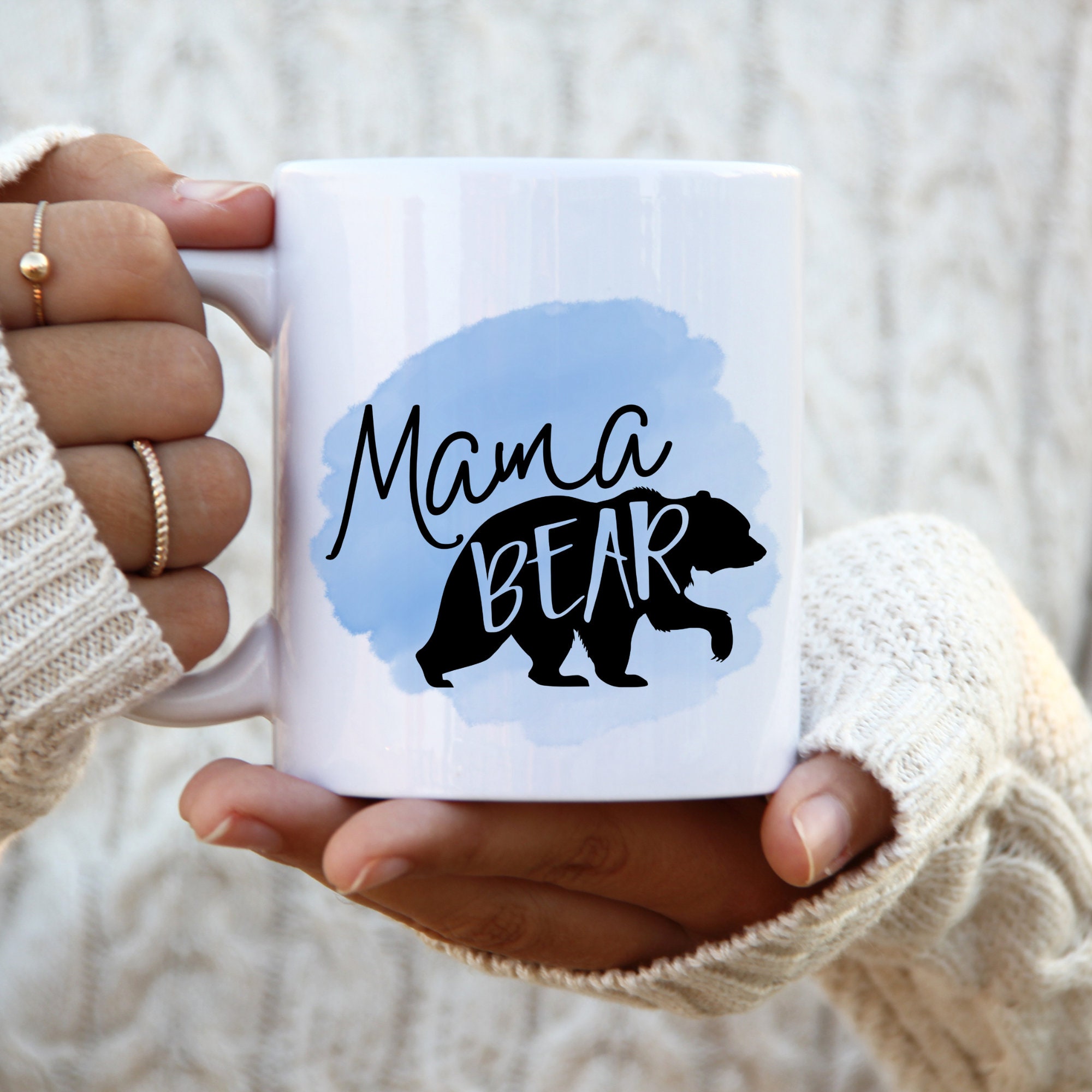 Mama Bear With Blue Background PNG, Mother's Day Printable, Instant ...