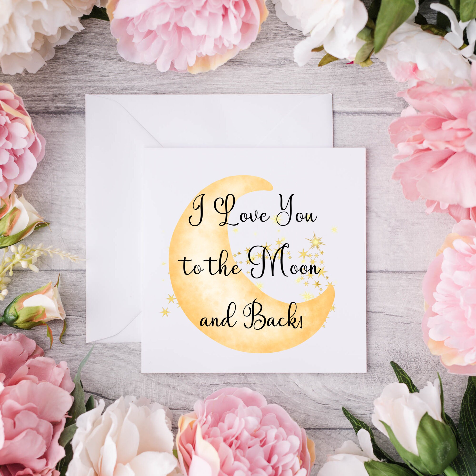 I Love You to the Moon and Back PNG, Mother's Day Printable, Instant ...