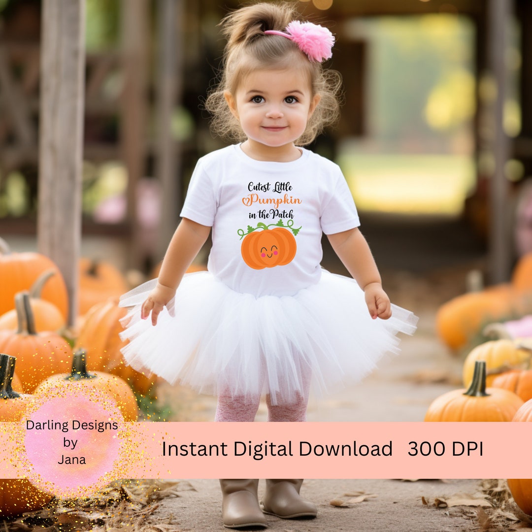 Cutest Little Pumpkin in the Patch PNG, Hallowen, Fall Printable ...