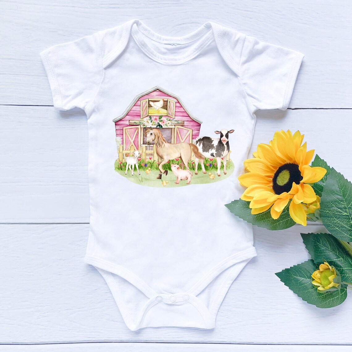 Pink Barn With Farm Animals PNG, Farm Printable, Instant Digital ...