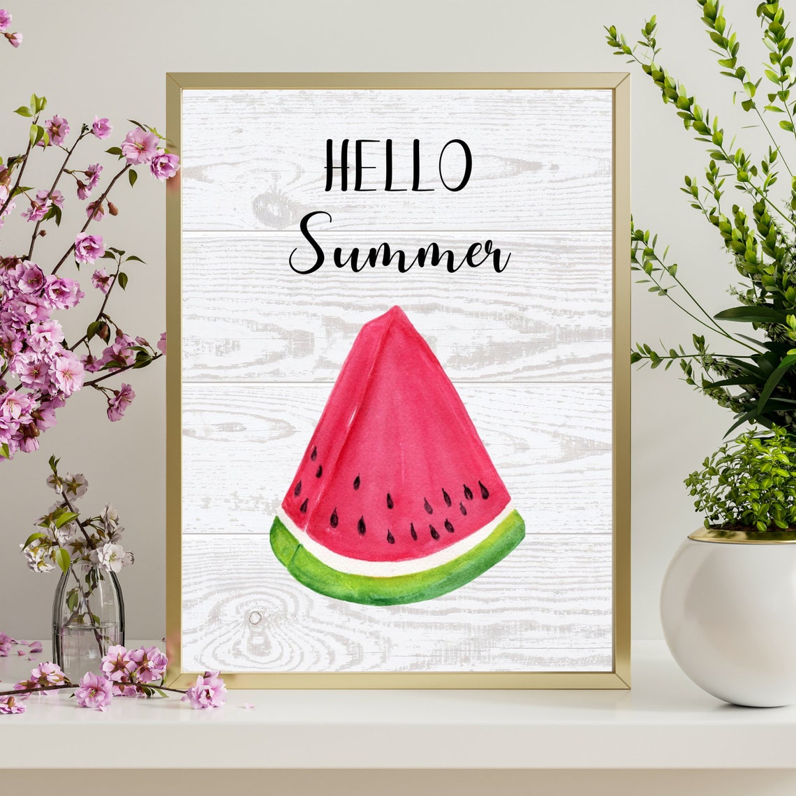 Hello Summer Watermelon PNG Summer Printable Instant Digital - Etsy
