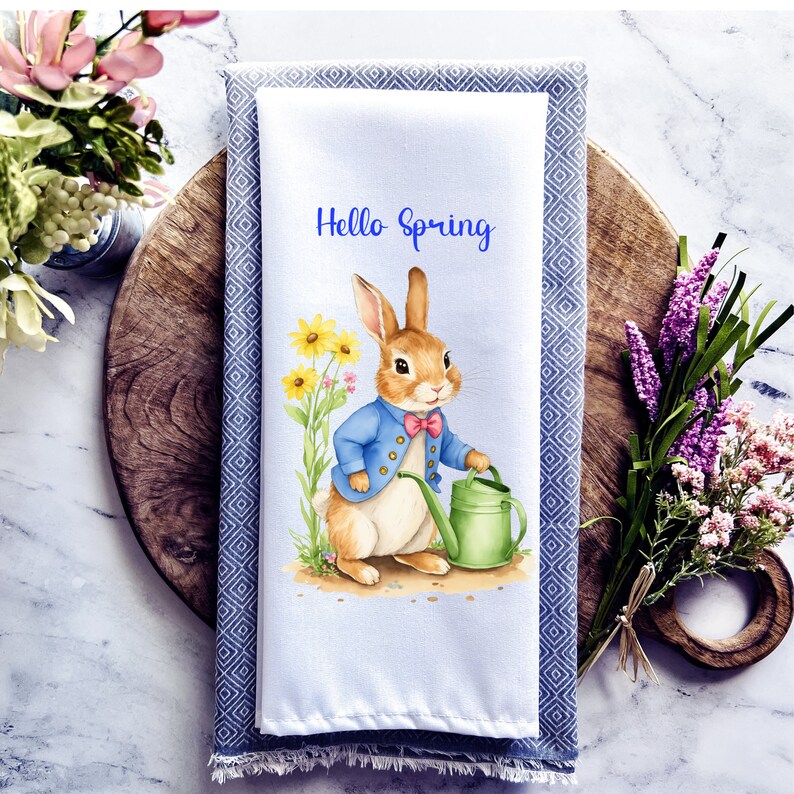Hello Spring Peter Rabbit PNG, Instant Digital Download, Template for ...