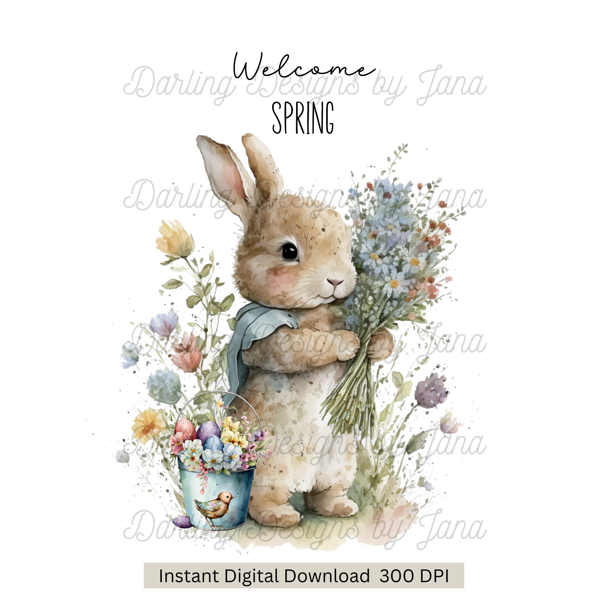 Welcome Spring PNG Printable Spring Printable Template for - Etsy