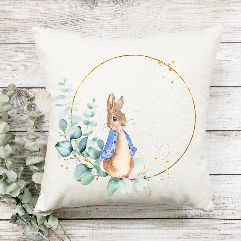 Peter Rabbit in Gold, Eucalyptus Wreath PNG, Instant Digital Download ...