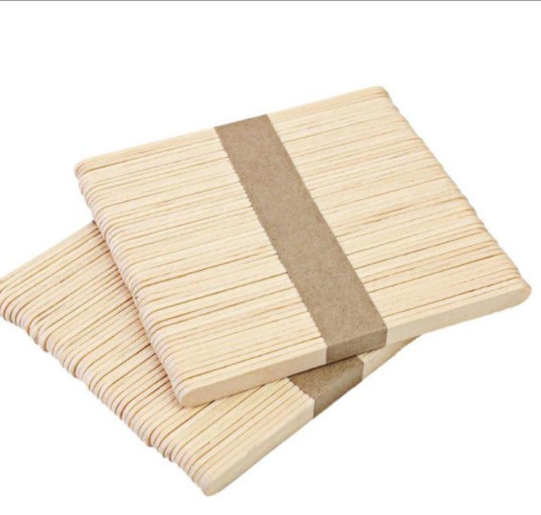 Wooden Lollipop Sticks 114mm X 10mm X 2mm Natural Lolly Sticks for Arts ...