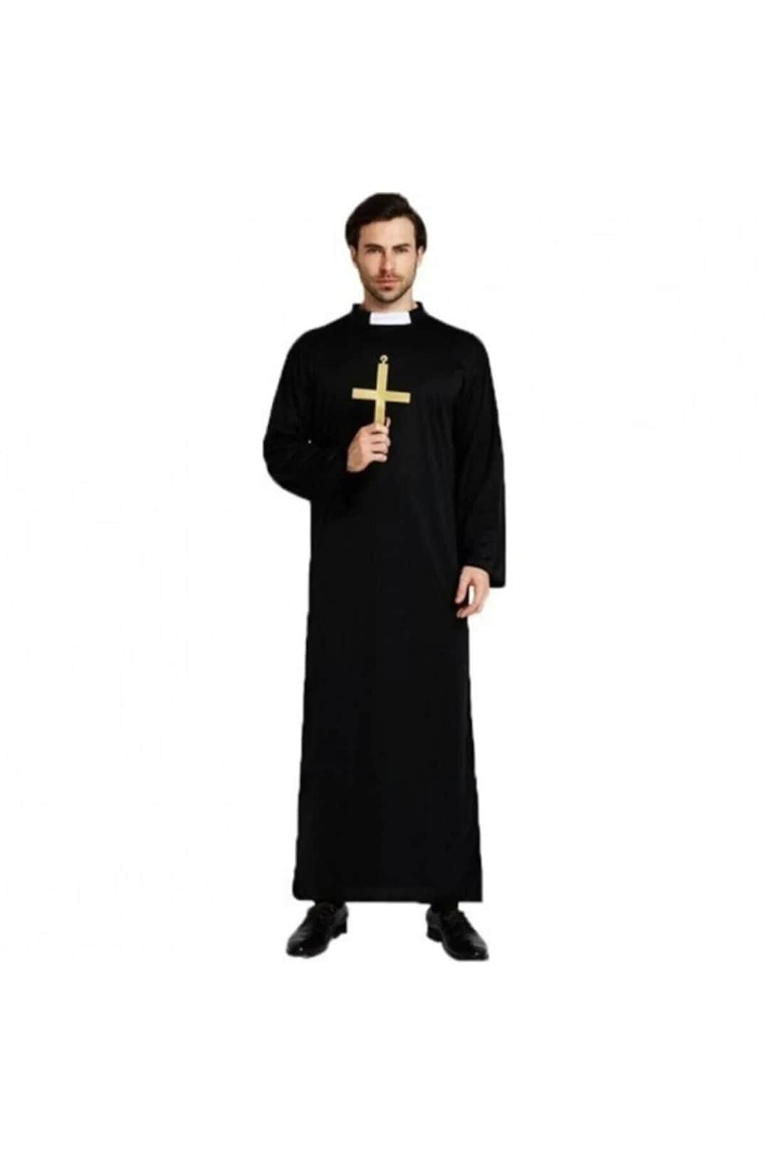 Black Priest Costume Christian Prayer Outfit - Etsy