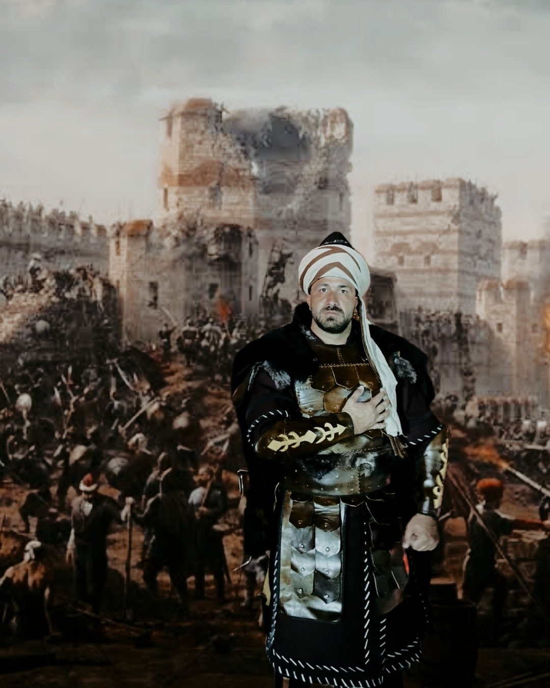 Armour Worrior Leather Cloak Style Line Made Caftan Boots Turban ...