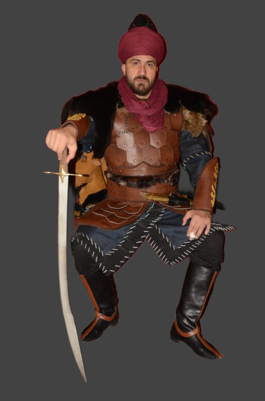 Armour Worrior Leather Cloak Style Line Made Caftan Boots Turban ...