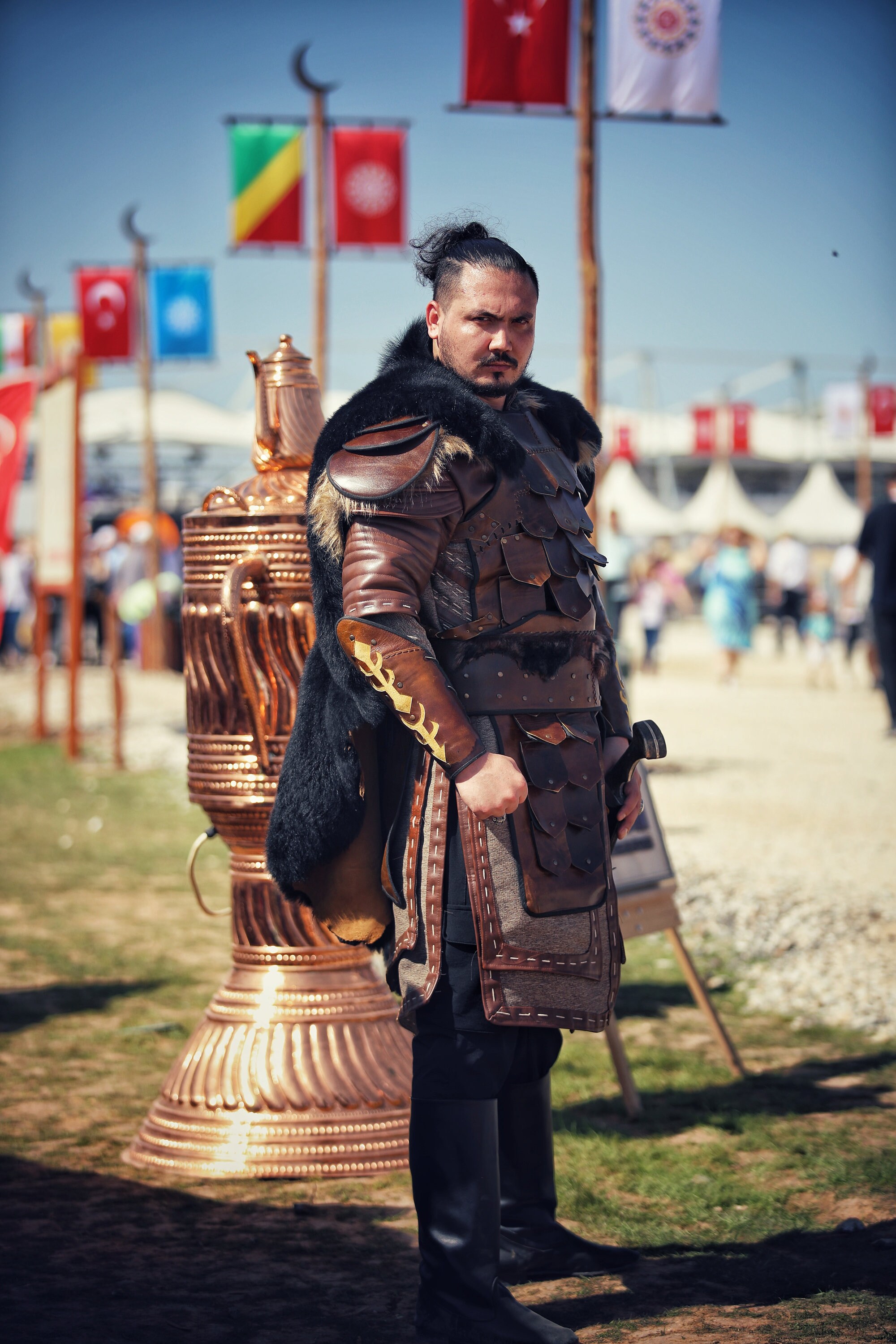 Armour Worrior Leather Cloak Style Line Made Caftan Boots Turban ...